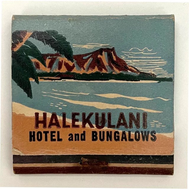 Vintage Framed Matchbook From the Halekulani Hotel in Hawaii | Chairish