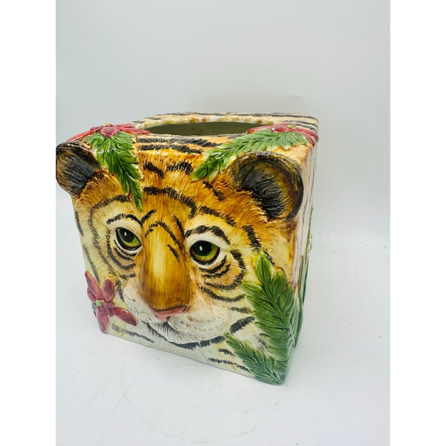 Vintage Fitz and Floyd Tiger Tissue Box Cover | Chairish
