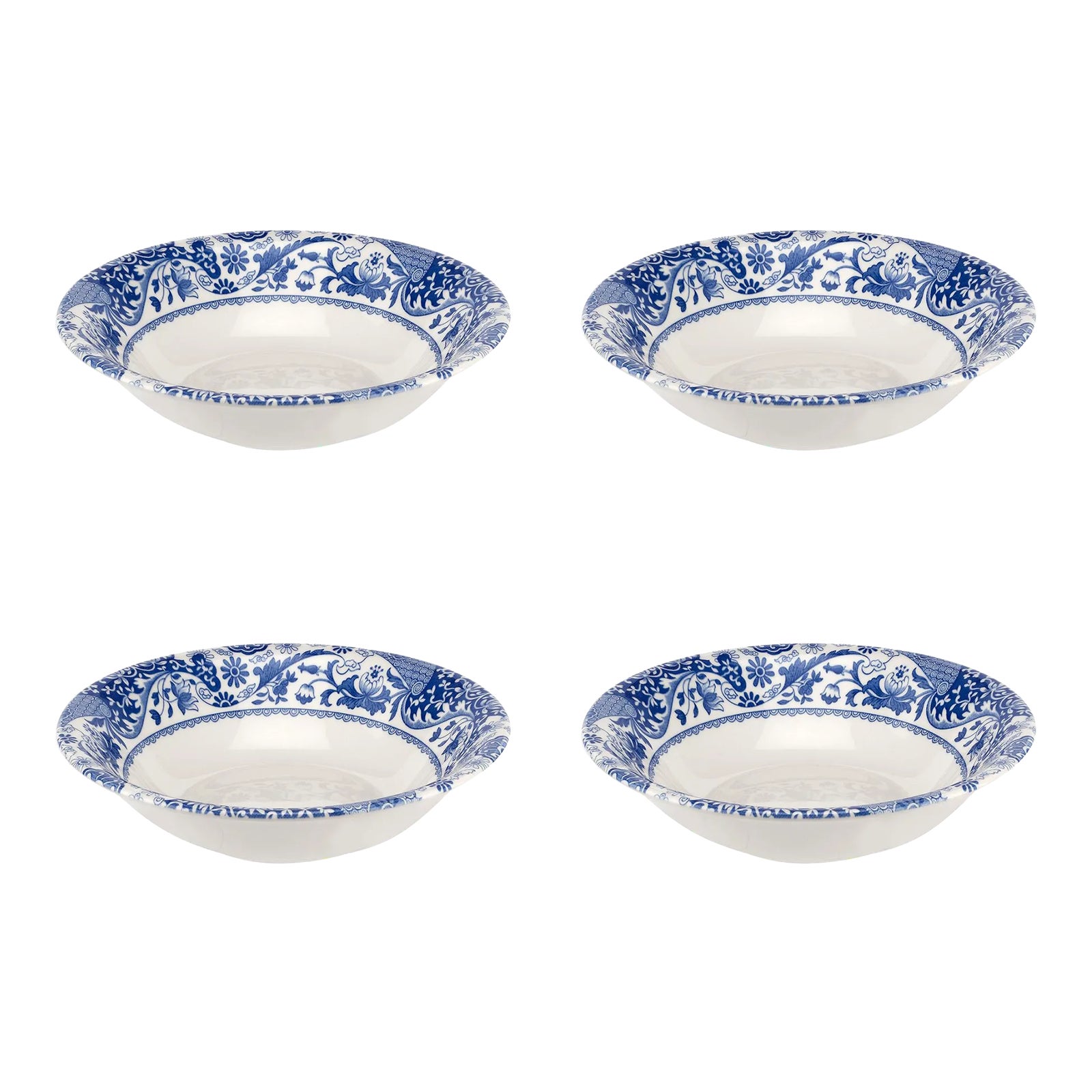 Spode Blue Italian Brocato Cereal Bowl 6.5" - Set of 4 | Chairish