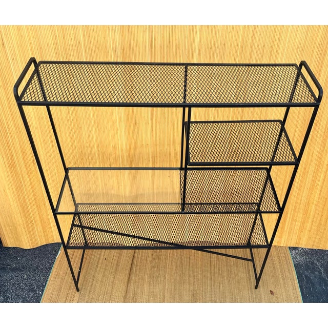 1950’s Vintage Freda Diamond Iron Mesh Etagere Shelf | Chairish