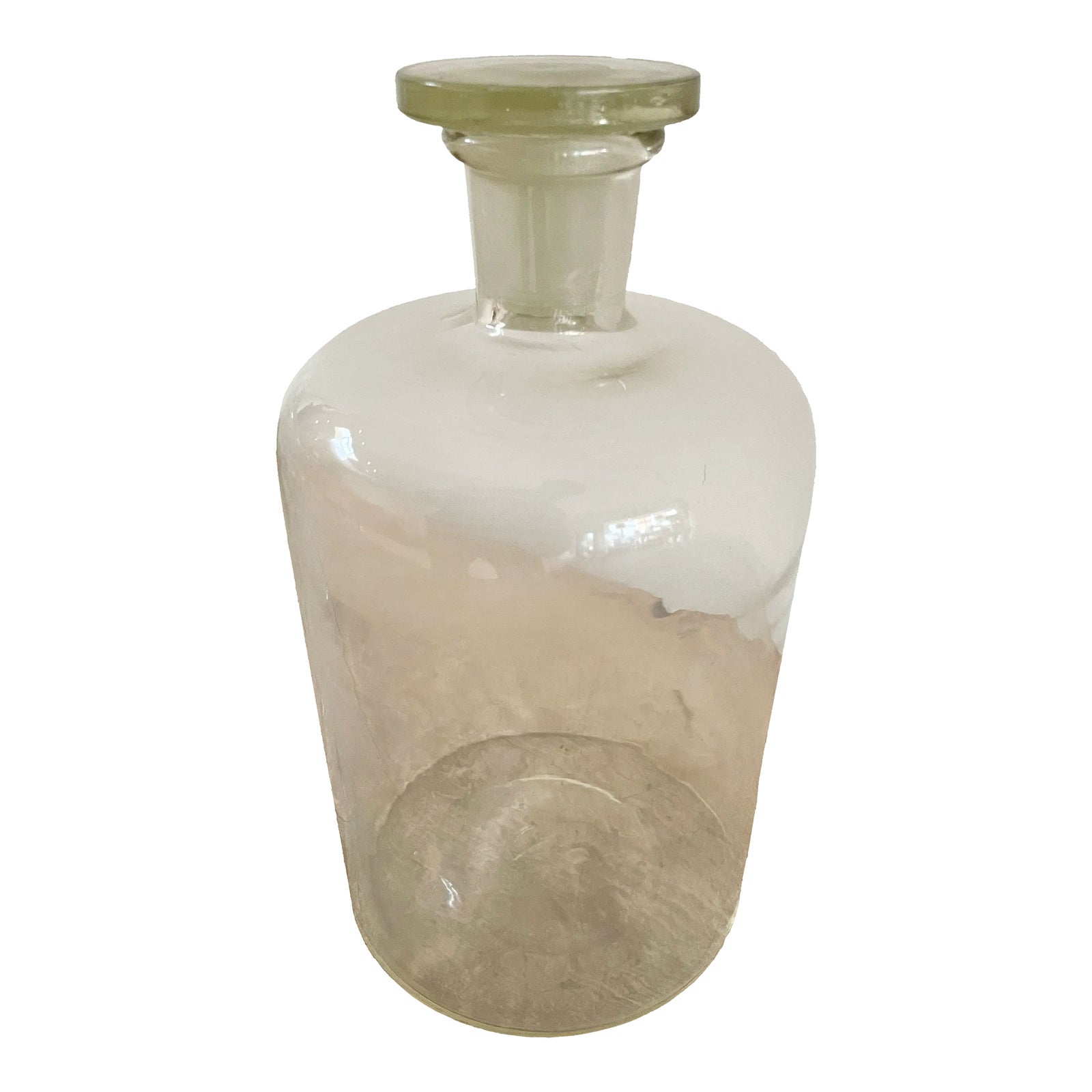 Mid 20th Century Bottle Neck Lab Glass Container With Lid | Chairish
