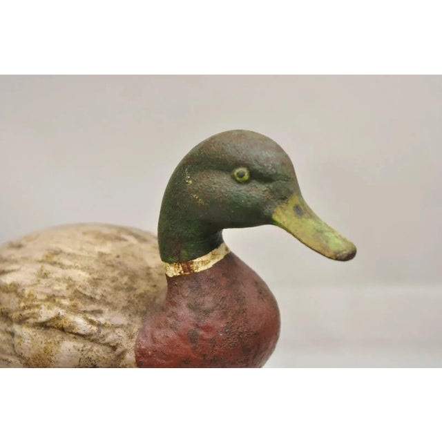 Antique Victorian Cast Iron Figural Painted Mallard Duck Door Stop ...