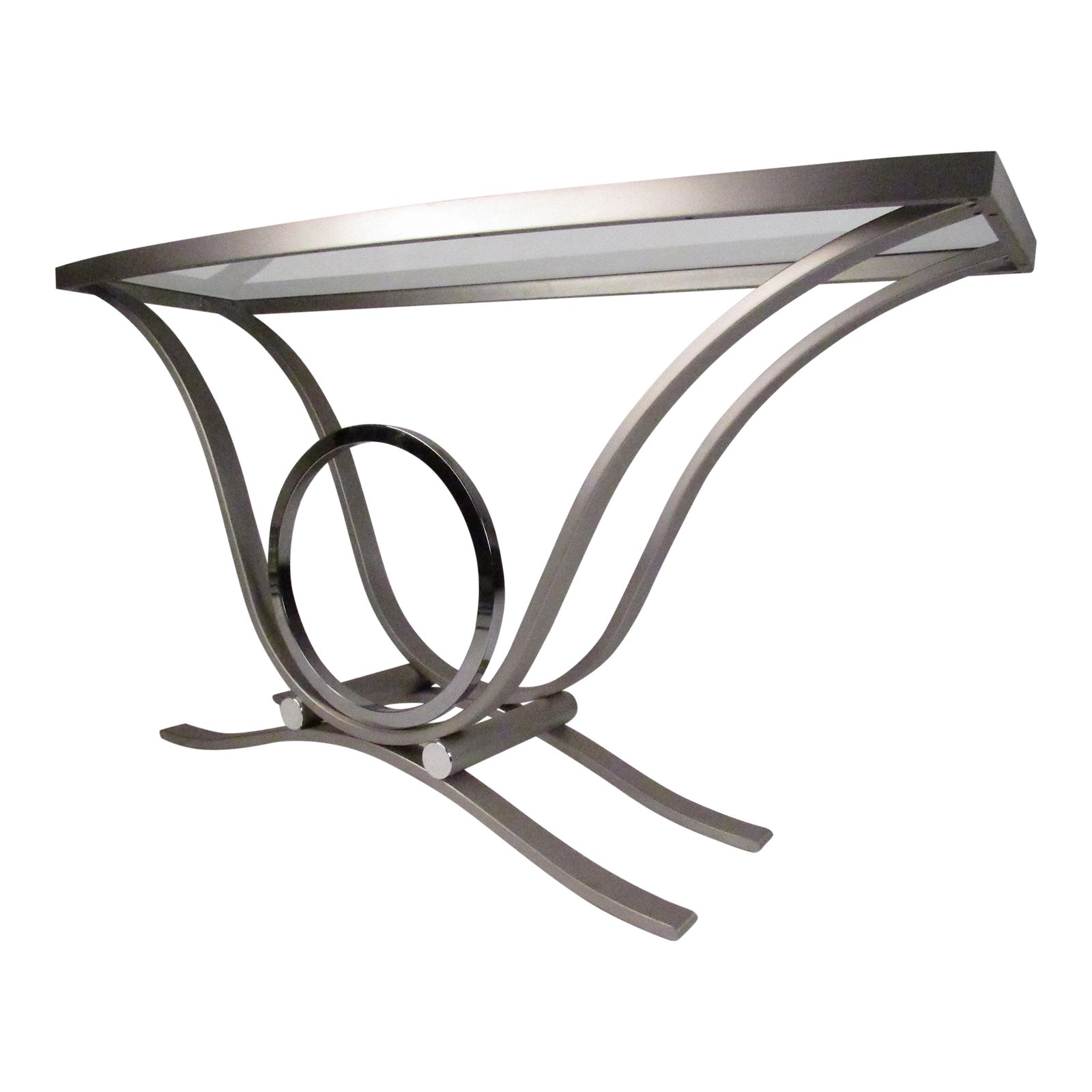 Contemporary Modern Style Demilune Console Table | Chairish