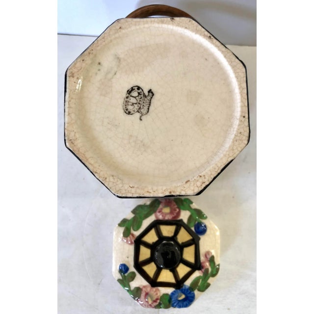 Vintage Japanese Octagon Ceramic Biscuit Jar | Chairish
