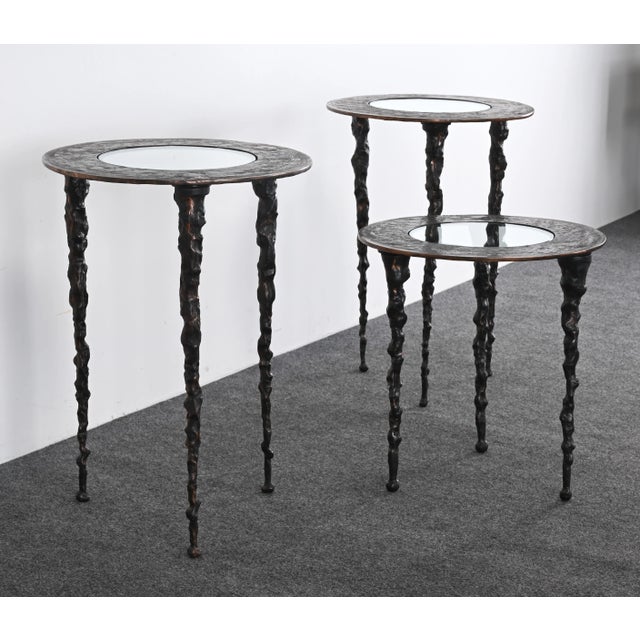 Michael Aram Set of Three "Lava" Side Tables, 1995 | Chairish