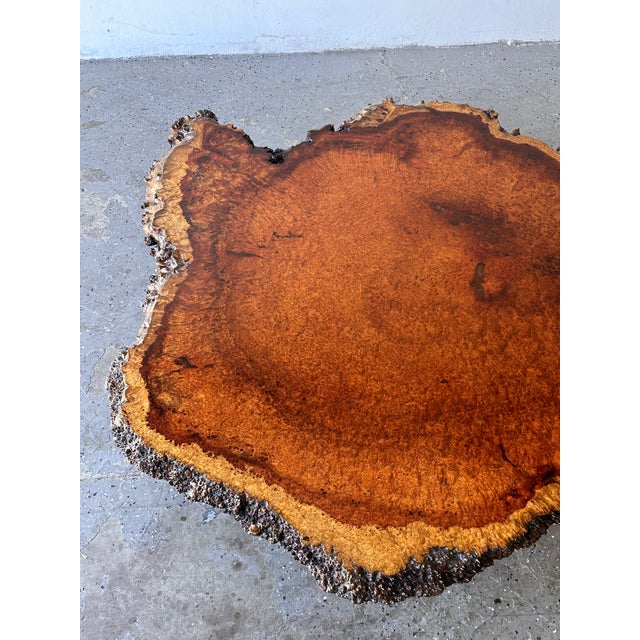 1970s Mid Century Live Edge Burl Wood Coffee Table | Chairish