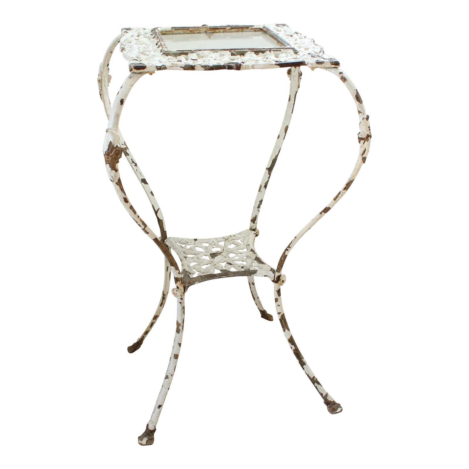 Antique Victorian Distressed Cast Iron/Glass Plant Stand | Chairish