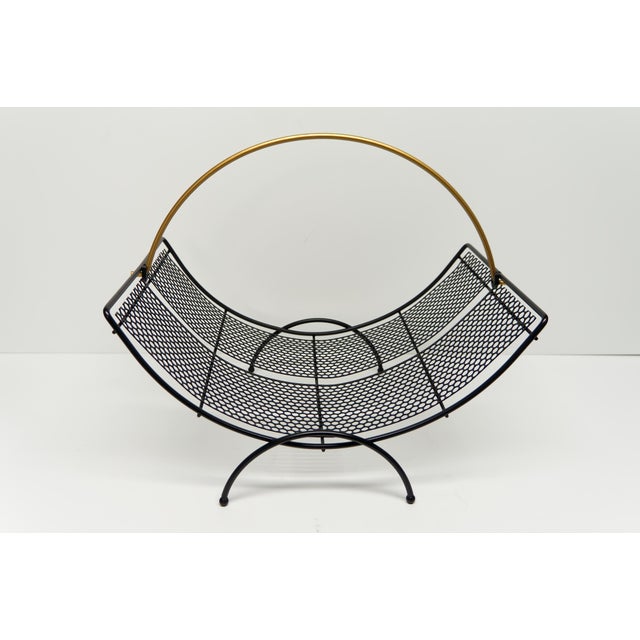 Mid Century Modern Perforated Metal Mesh Magazine Rack - Restored ...