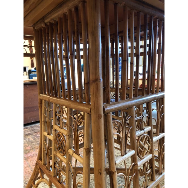 Large Custom Rattan Octagonal Center Or Dining Table Chairish