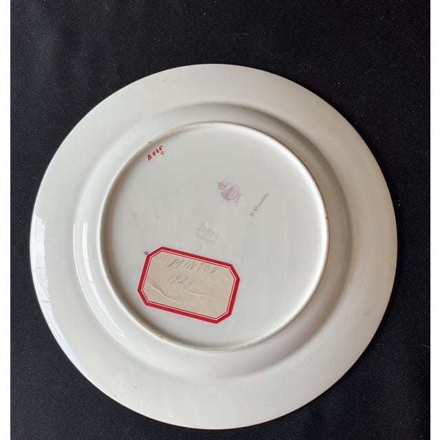 Minton Dinner Plate Circa 1918 "Minton Rose" Pattern in Pink | Chairish