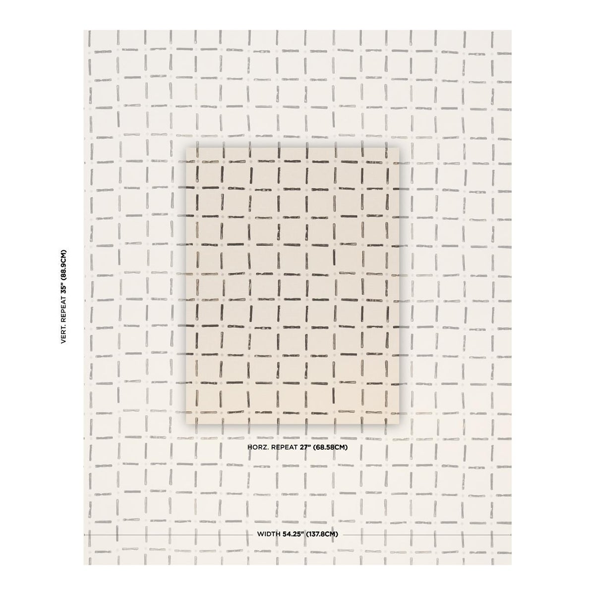 Schumacher X Caroline Z Hurley Drifting Grid Fabric In Black | Chairish