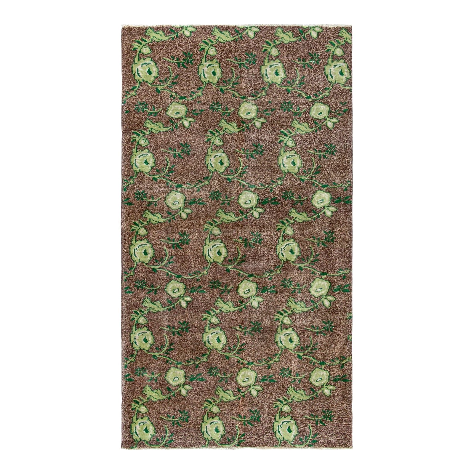 1960s Vintage Distressed Rug in Red, Blue, Beige Floral Pattern | Chairish