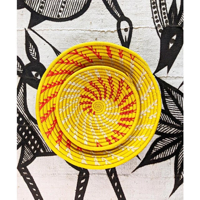 African Style Yellow Baskets Set of 2 | Chairish