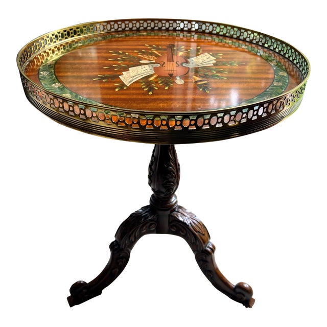 1980s Handmade Maitland-Smith Round Occasional Accent Drink Table With ...