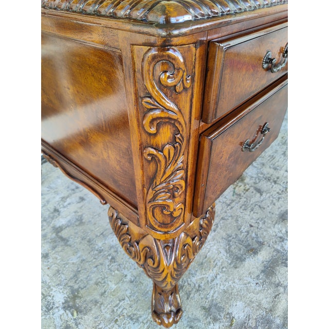 Queen Anne Style Ornate Writing Desk | Chairish