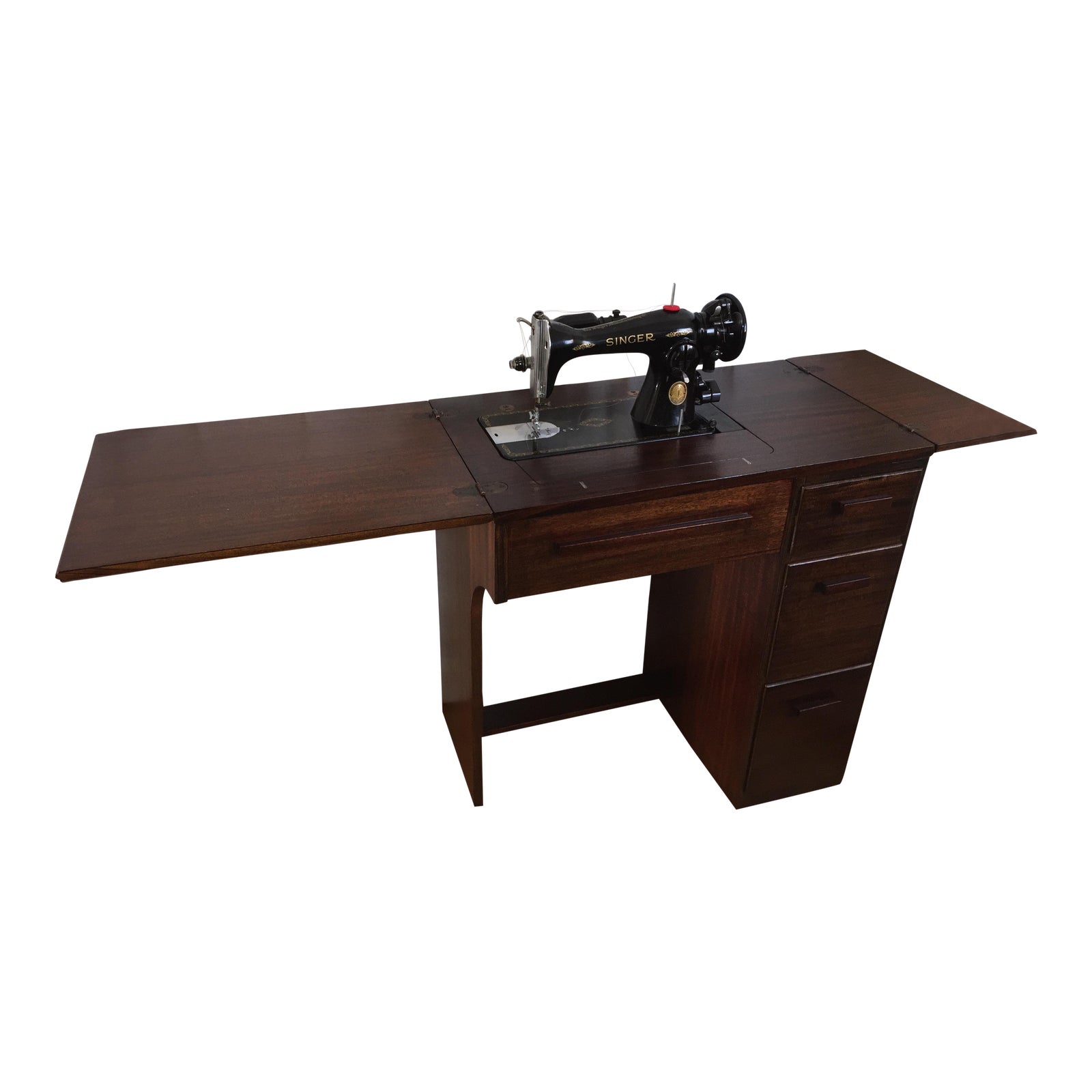 Singer 15-91 Sewing Machine and Cabinet | Chairish
