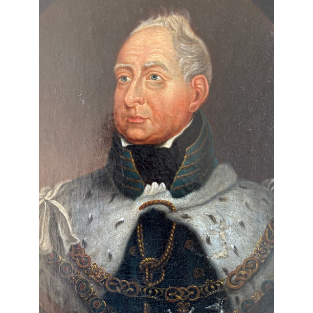 19th Century English Man Portrait Oil Painting in a Heavy Ornate Gilt ...