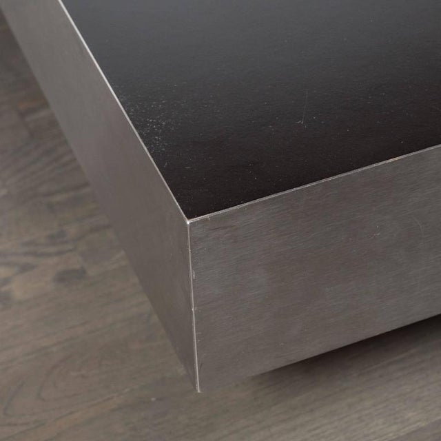 Mid-Century Modernist Low Cocktail Table in Brushed Aluminium, | Chairish