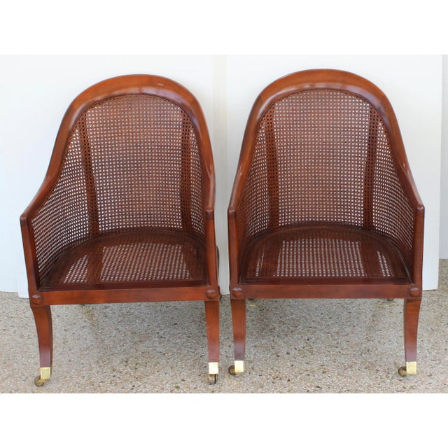1980s Baker Spoon-Back Lounge Chairs English Regency Style - a Pair ...