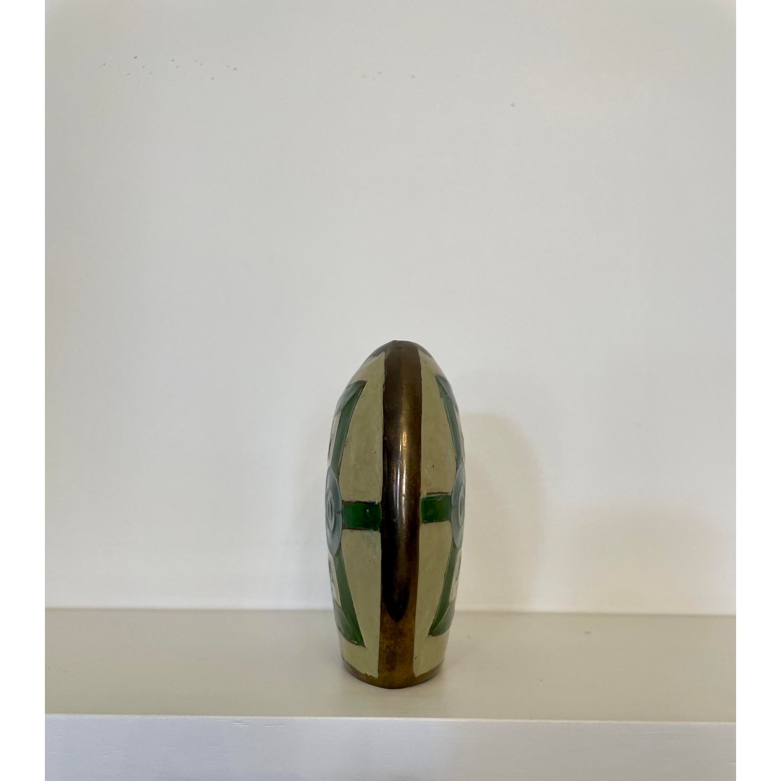 Mid-Century Modern Cloisonne Brass Enamel Vase | Chairish