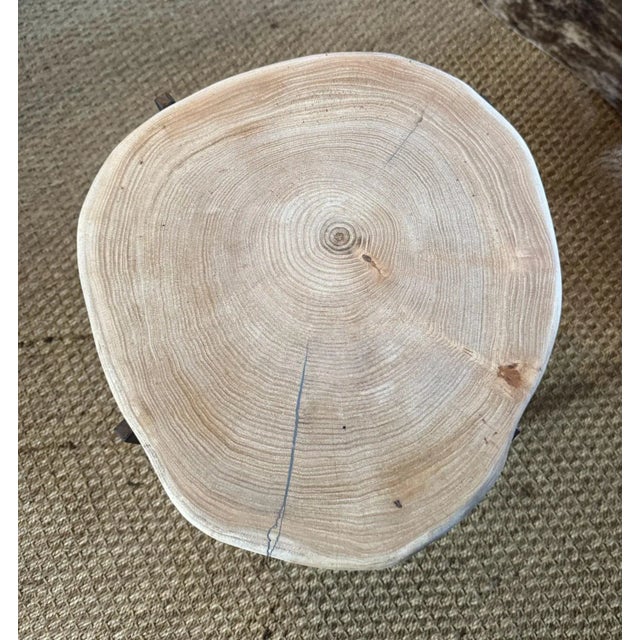 Raw Wood Live Edge Side Table | Chairish