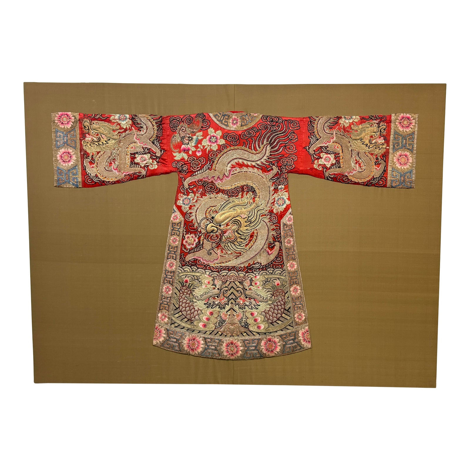 19th Century Dragon Kimono Robe for Chinese Theater | Chairish