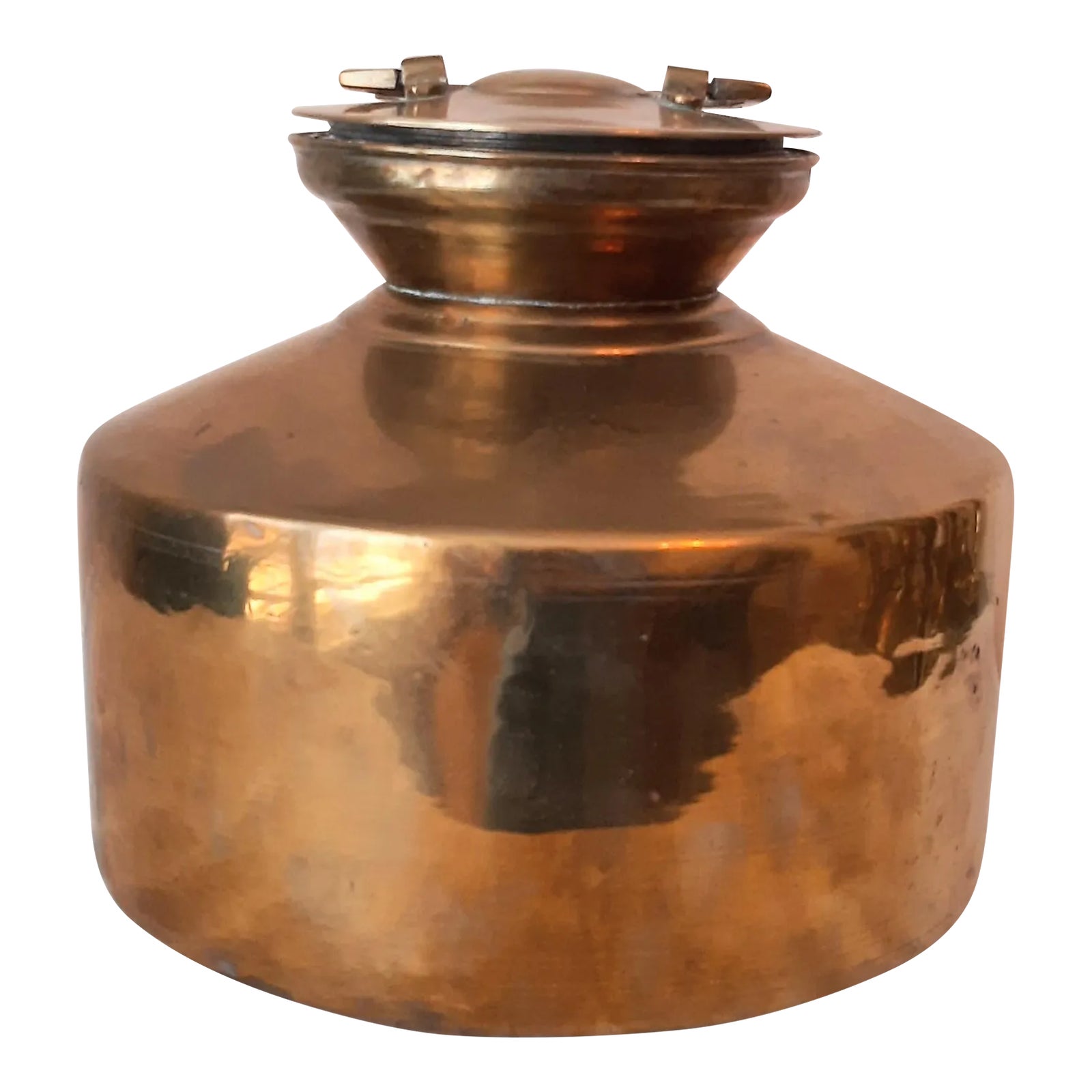 Vintage Brass Holy Water Jar Lidded Jug Bottle | Chairish