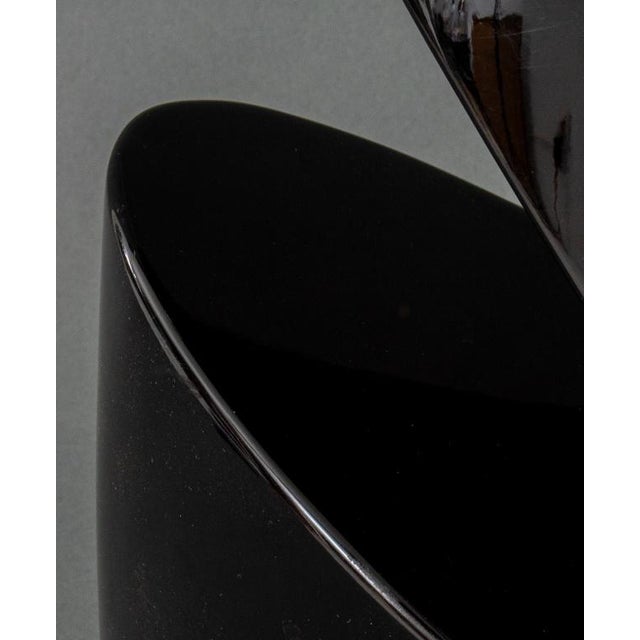 Black Abstract Sculptural Fiberglass Side Table | Chairish