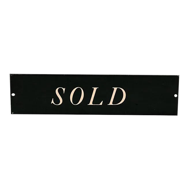 Old Store Stock Vintage Metal Sold Sign | Chairish