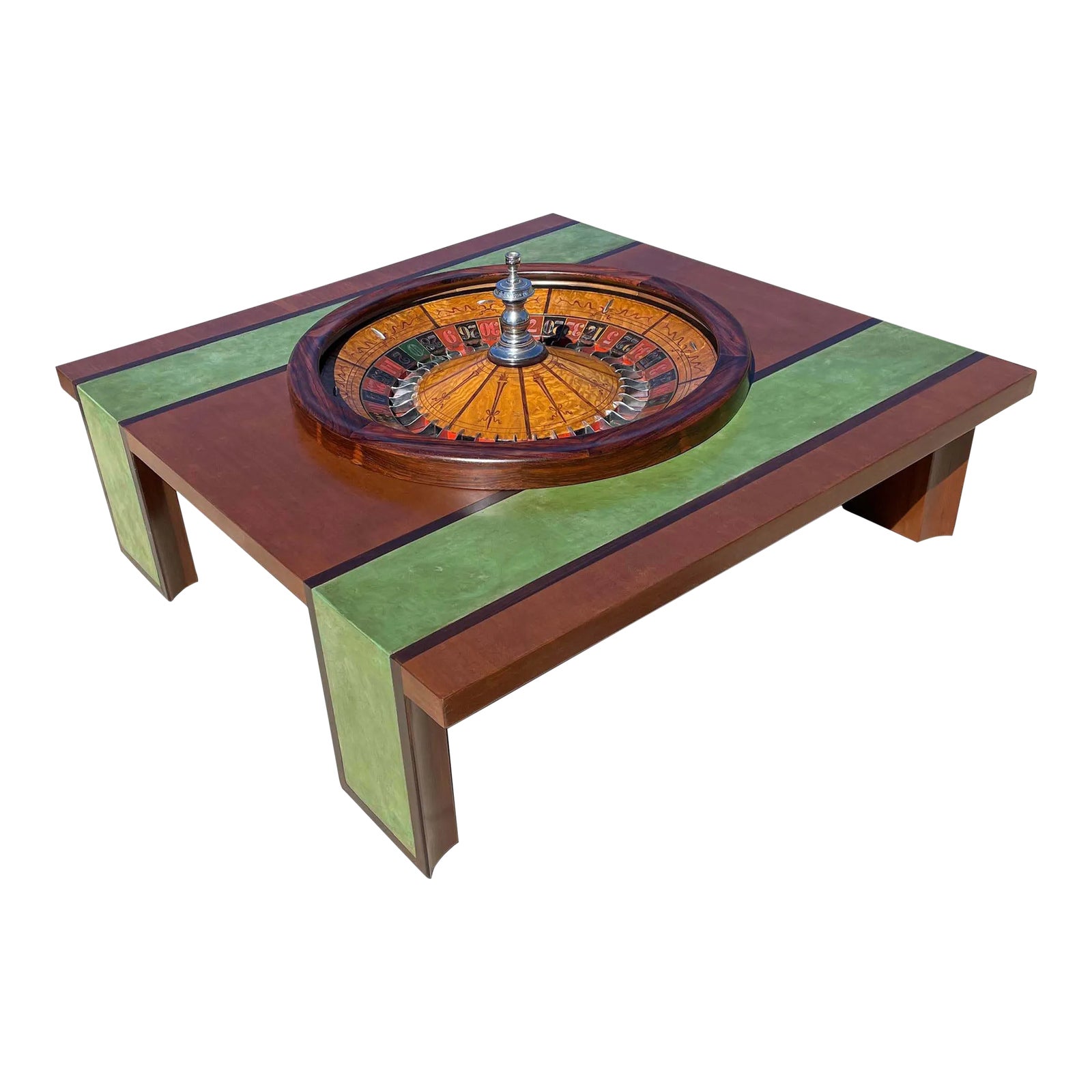 George Mason Roulette Wheel in MCM Coffee Table | Chairish