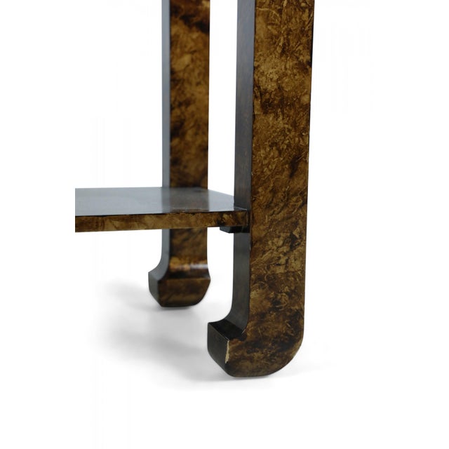 Faux Tortoise Shell Finished Console Table With Shelf | Chairish