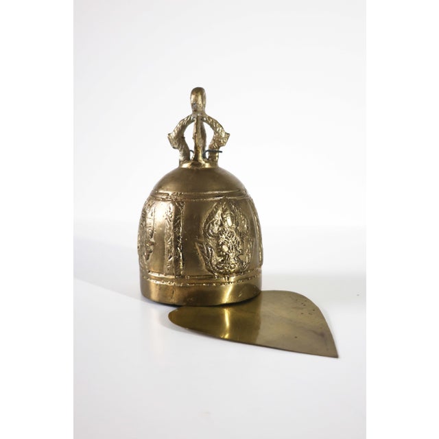 Hanging Tibetan Prayer Bell With Buddha and Ganesha Depictions | Chairish