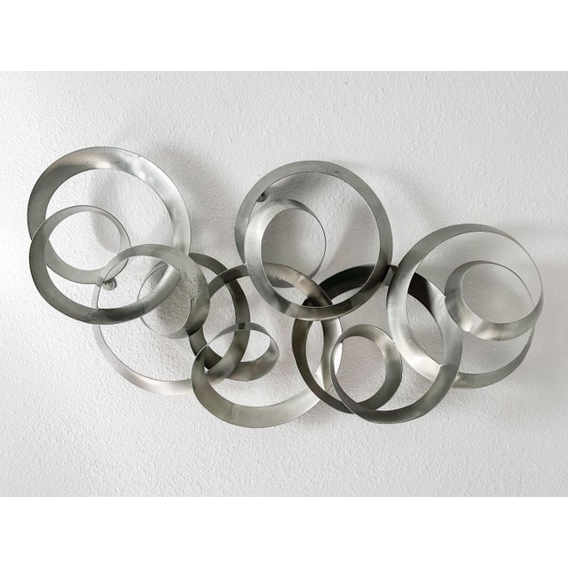 1970s C. Jere Brushed Steel "Continuity" Circles Art Wall Sculpture ...