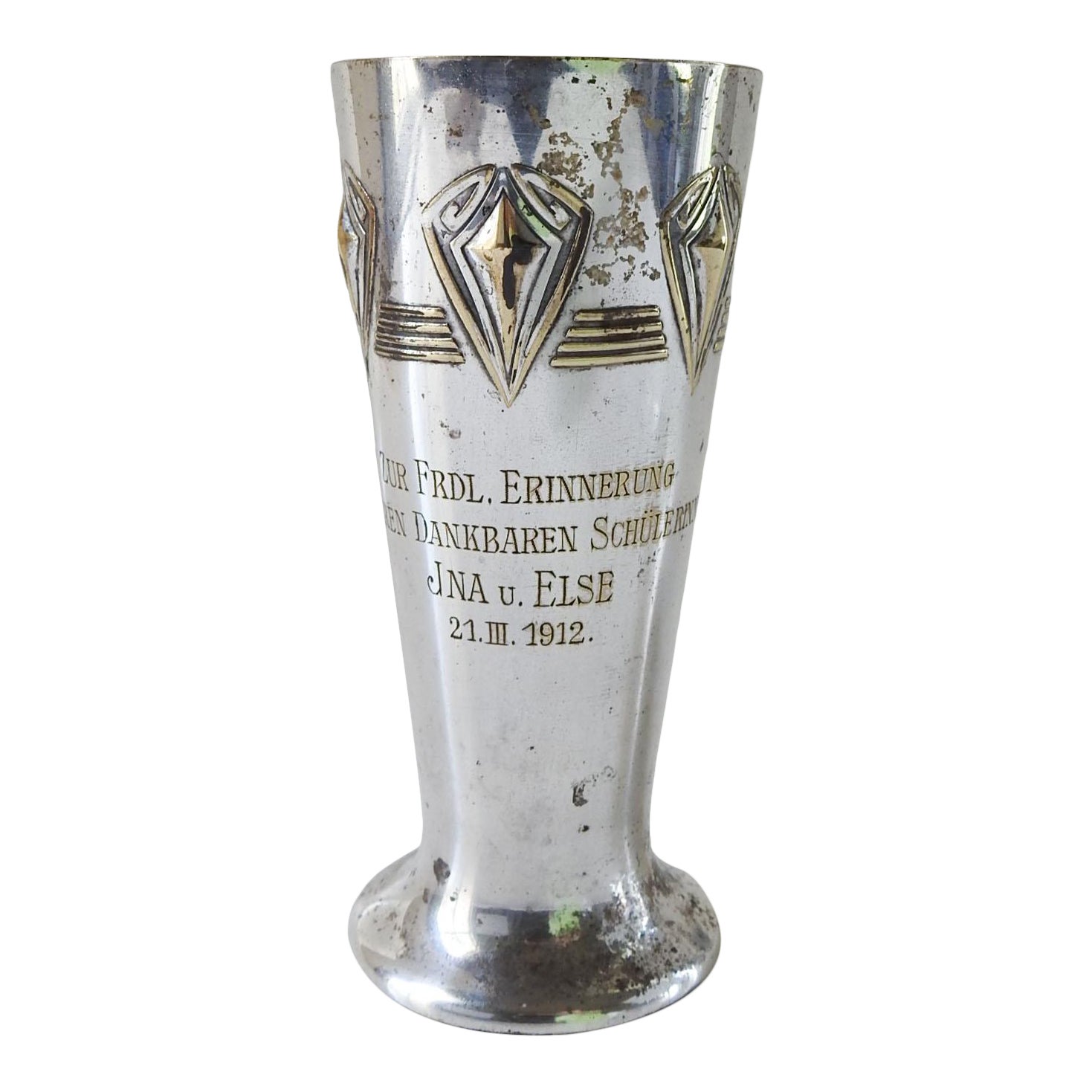 Antique 1912 Wmf Silverplate Presentation Vase | Chairish
