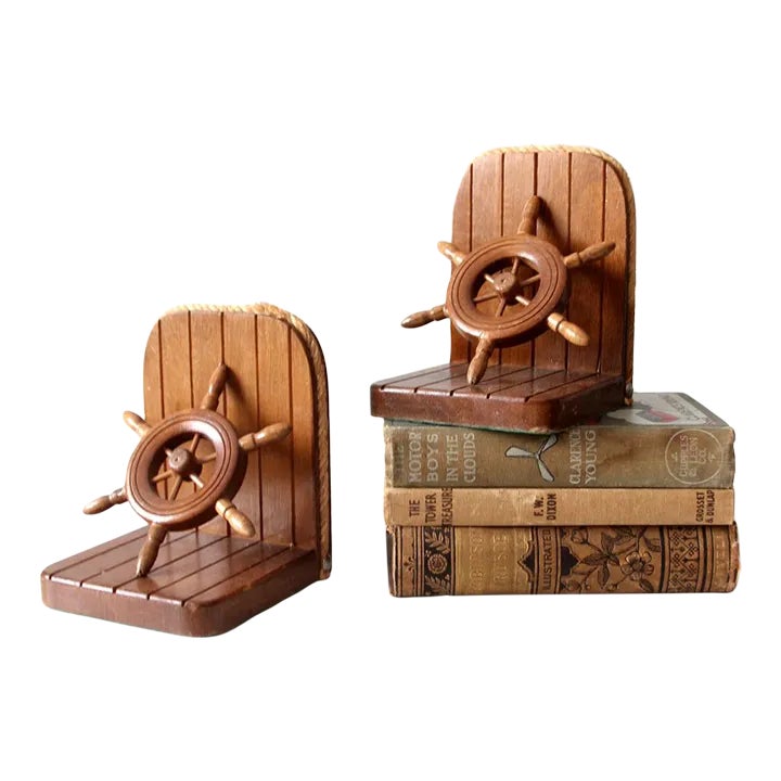 Vintage Nautical Bookends | Chairish