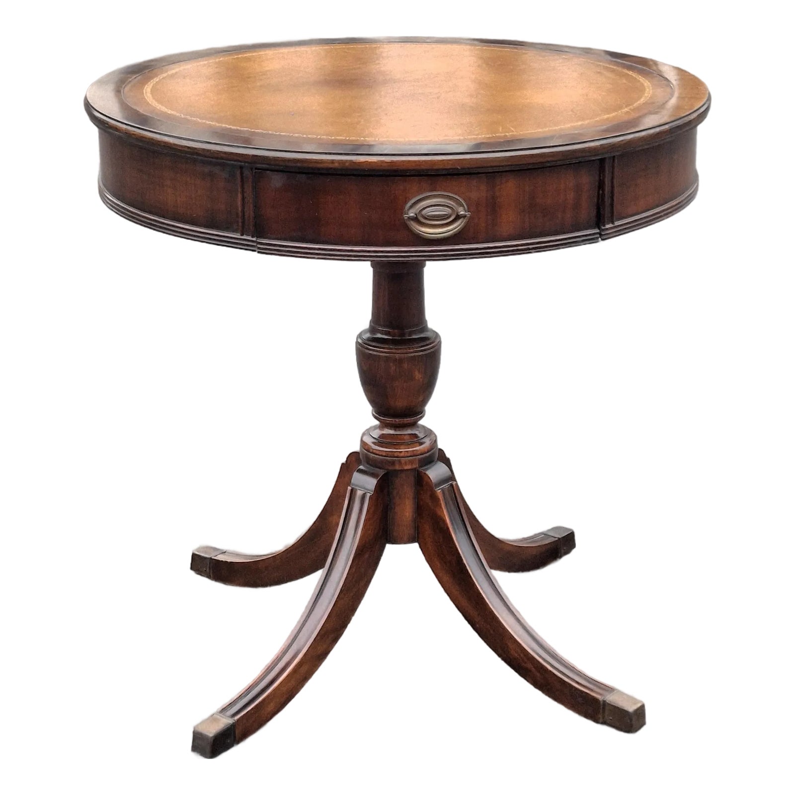 Brandt Mid-Century Regency Style Mahogany and Stenciled Leather Top ...