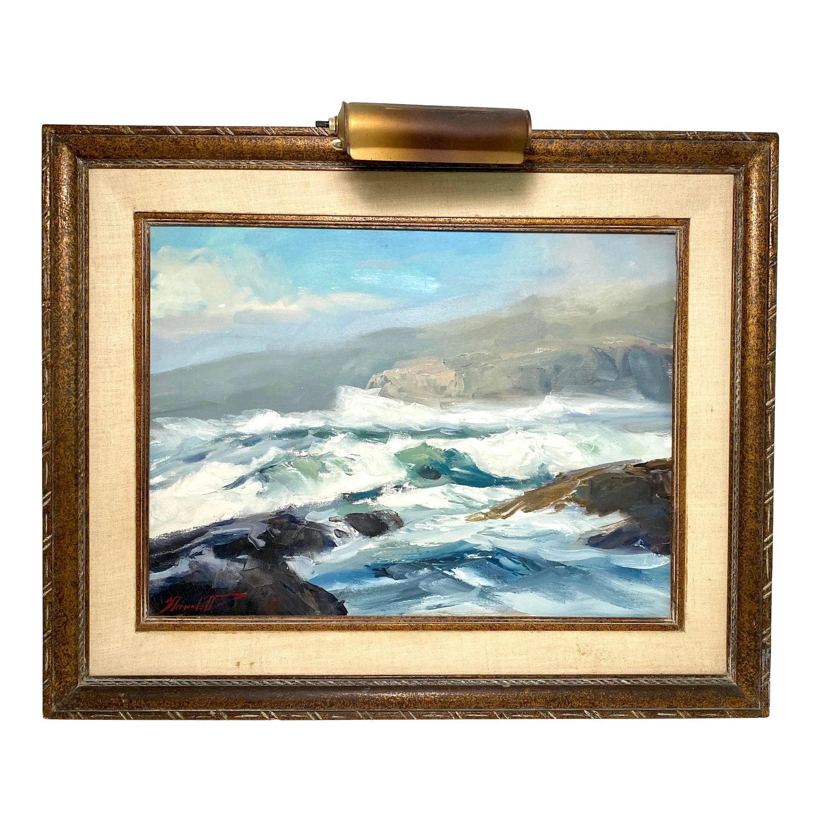 1963 Big Sur Seascape Oil Painting by Peter Hamlett | Chairish