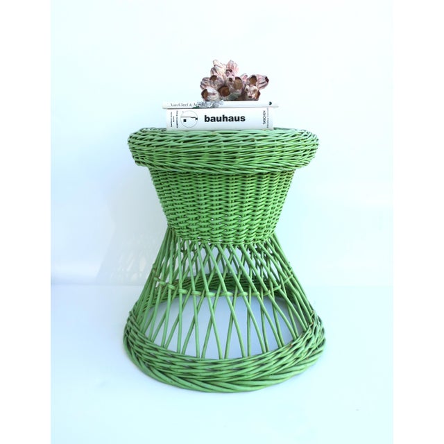 Wicker Stool or Drinks Table | Chairish