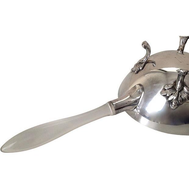 Vintage Lucite Handled Silverplate Sauce Server | Chairish