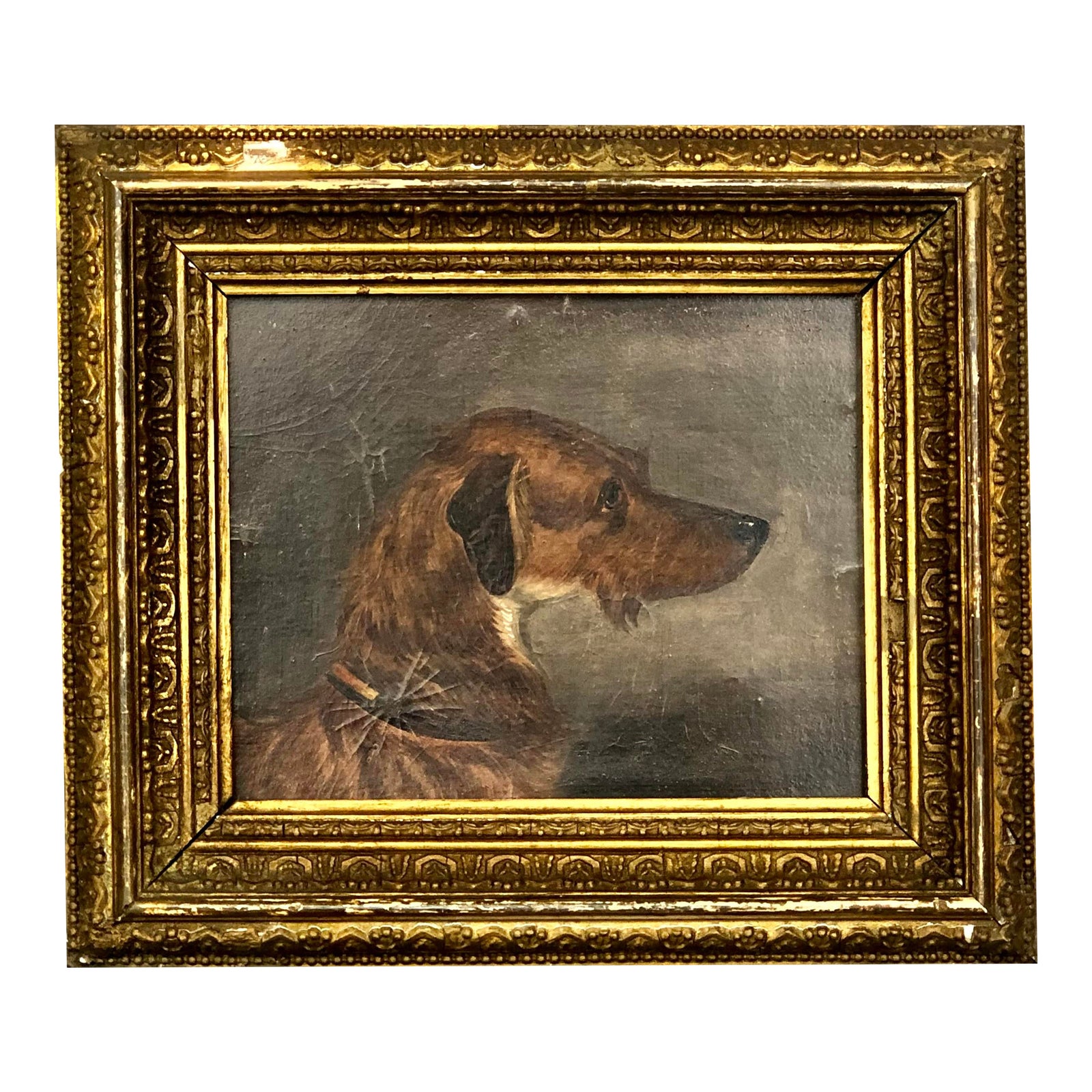 Original Oil Painting Dog Portrait by Edwin Loder, 19th Century British ...