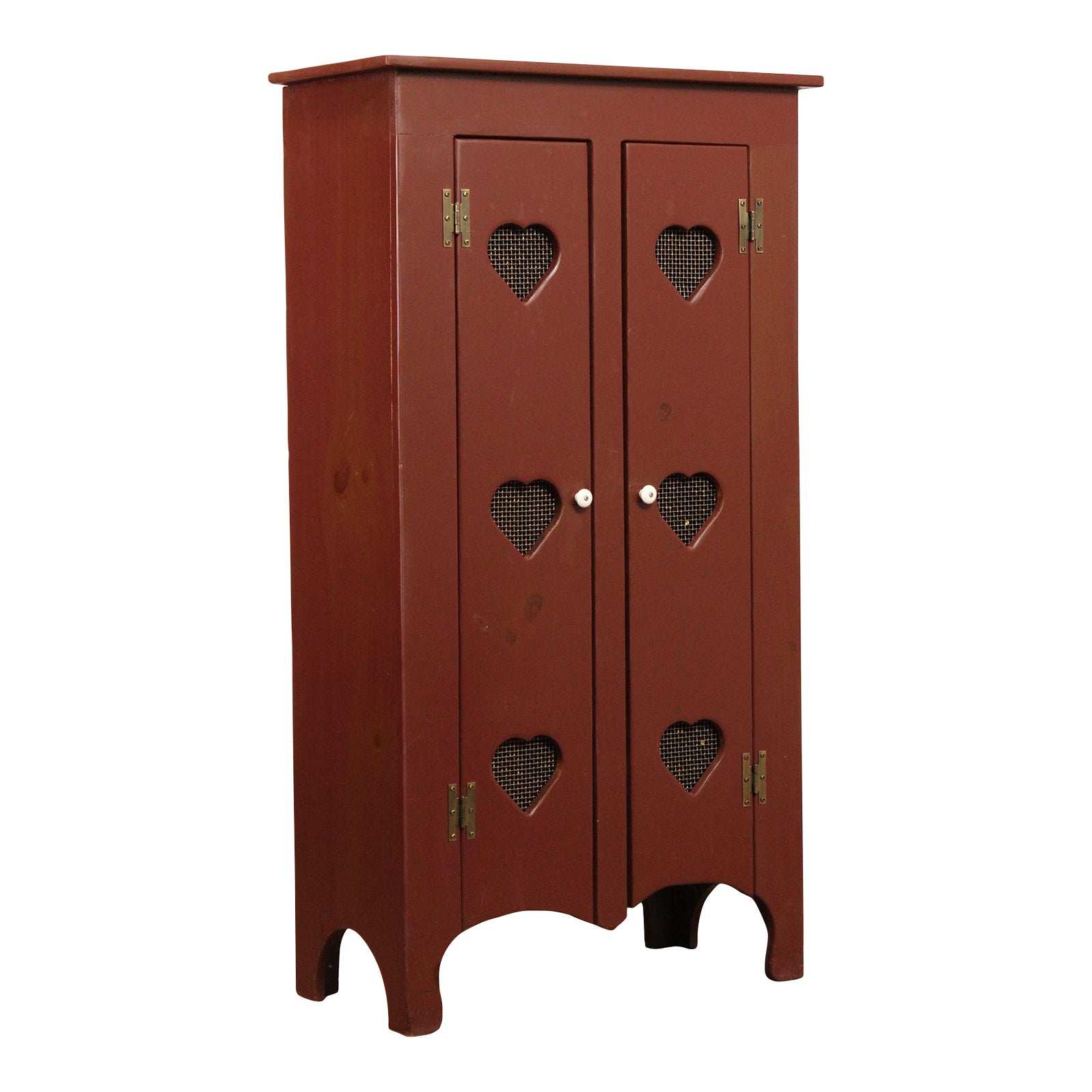 Vintage Painted Pie Safe Farmhouse Cabinet With Heart Shape Motif ...
