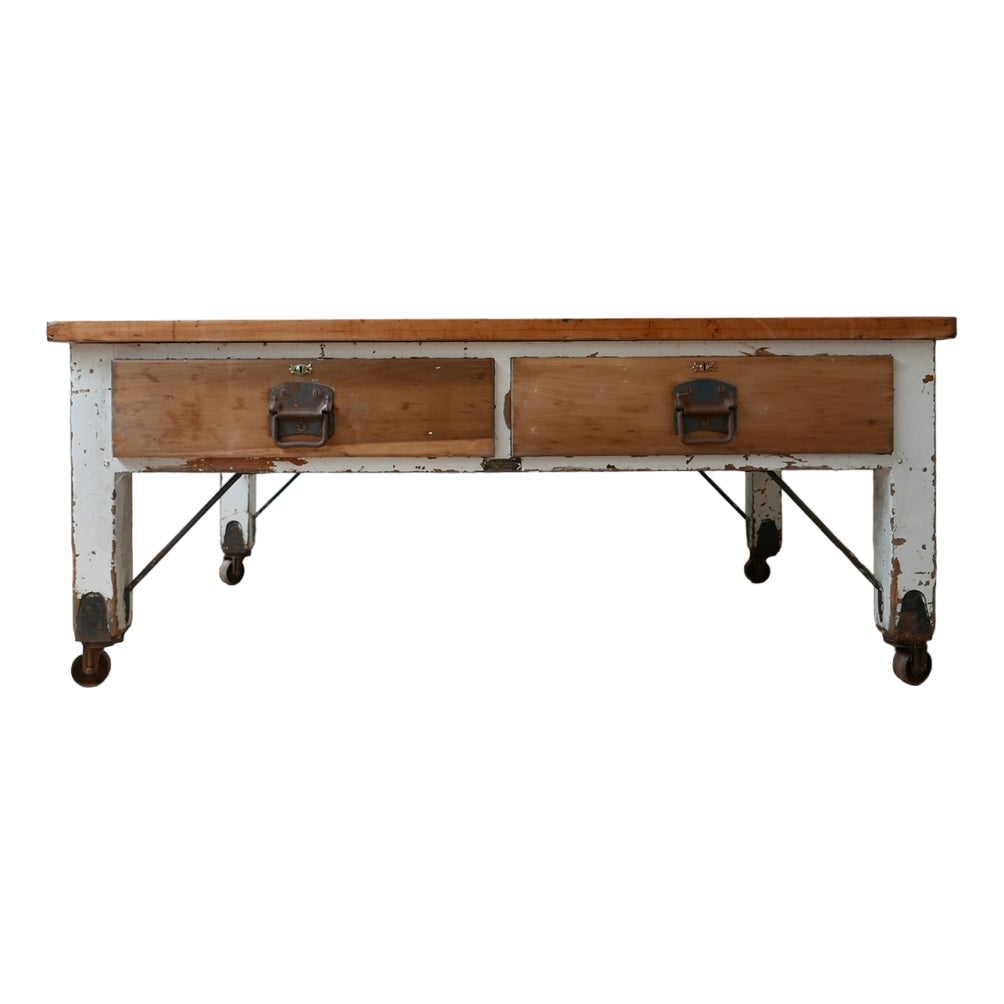 Antique Bakers Prep Table in Wood | Chairish