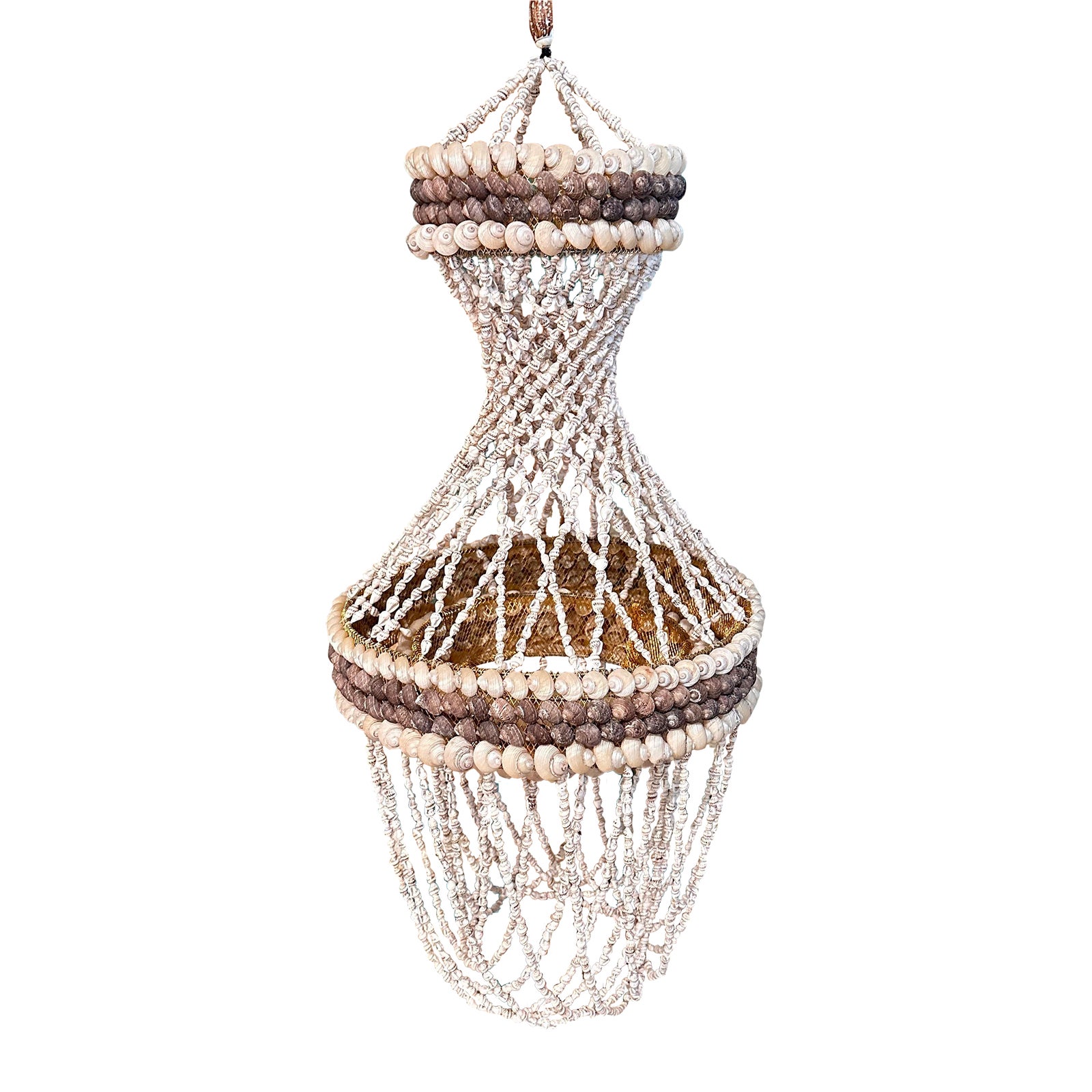 1960s Vintage Two-Tier Shell Pendant | Chairish