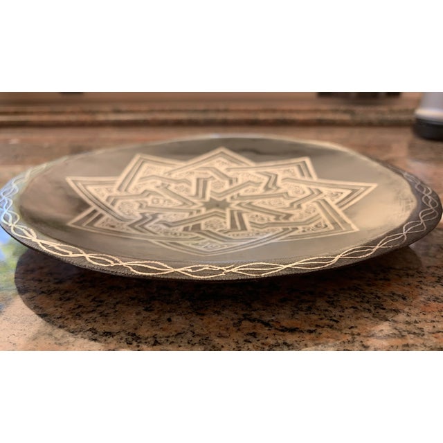 1940s Old Silver Inlay Interlocking Star of Lakshmi Handcrafted Round ...