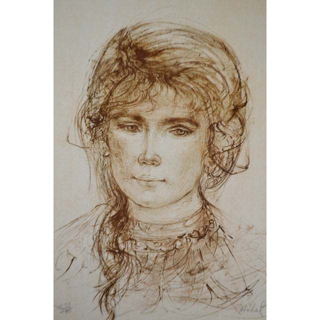 Vintage Edna Hibel Limited Edition Pencil Signed Lithograph Portrait of ...