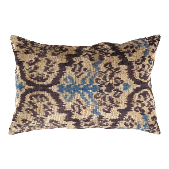 Pasargad Silk Ikat Design Pillow | Chairish
