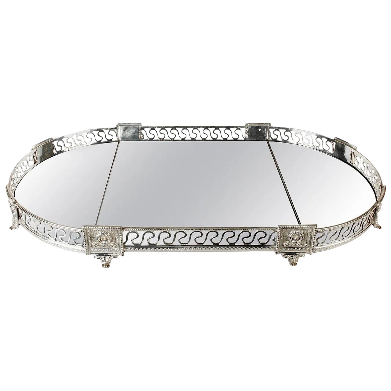 Silver Plate Mirrored Centerpiece Display | Chairish