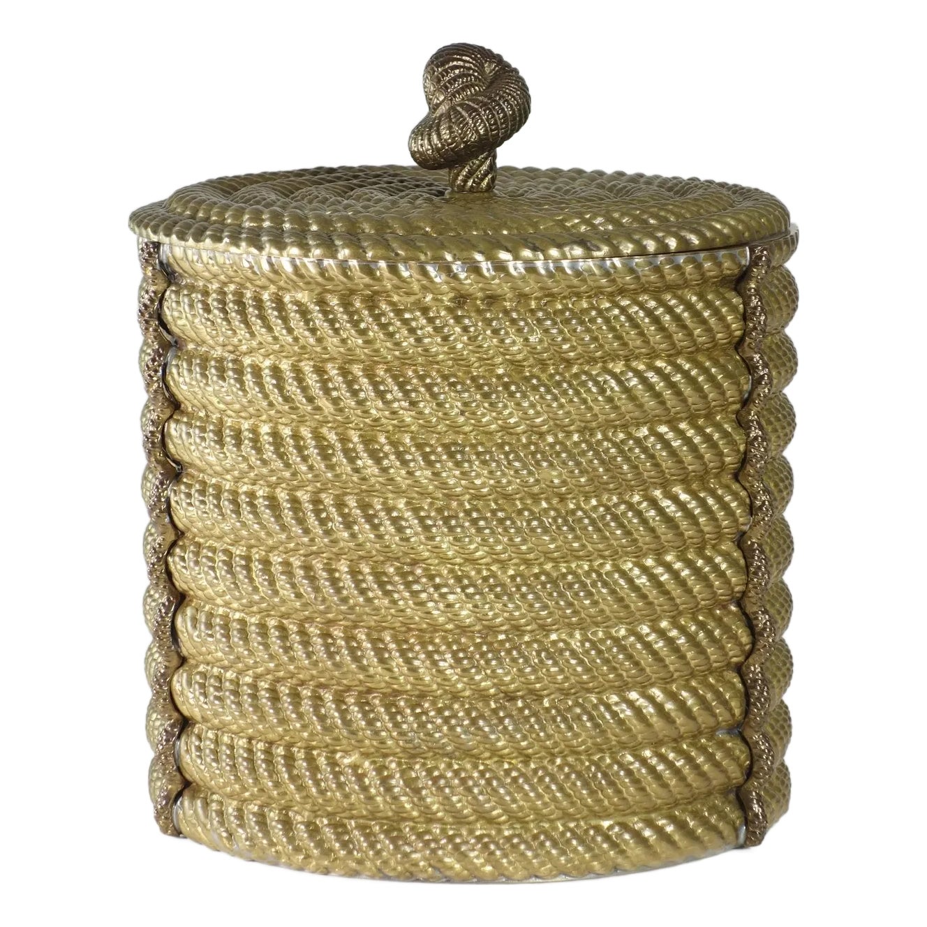 Valenti Spain Silver Nautical Rope Shell Brass Wine Cooler, 1970s ...