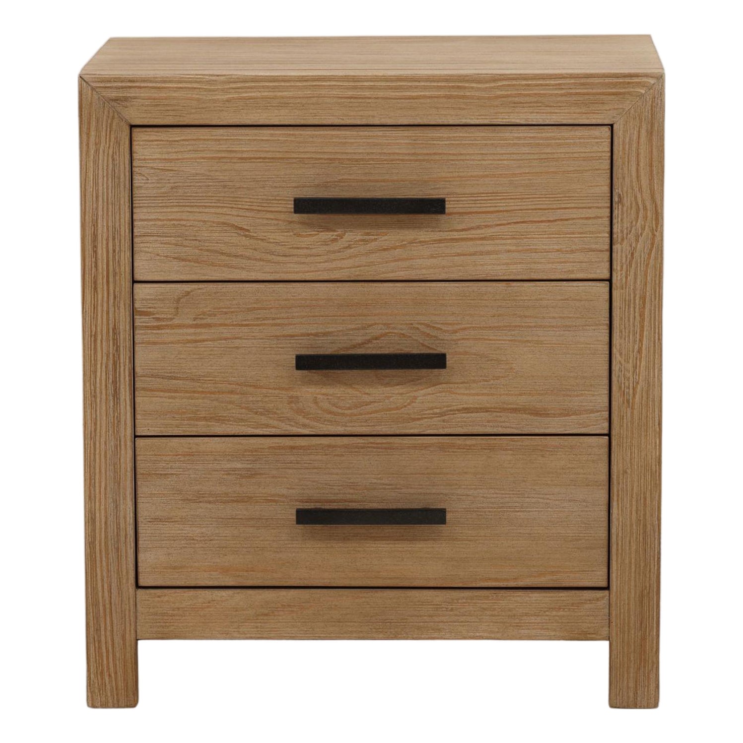 Andrea Three-Drawer Contemporary Pine Nightstand | Chairish