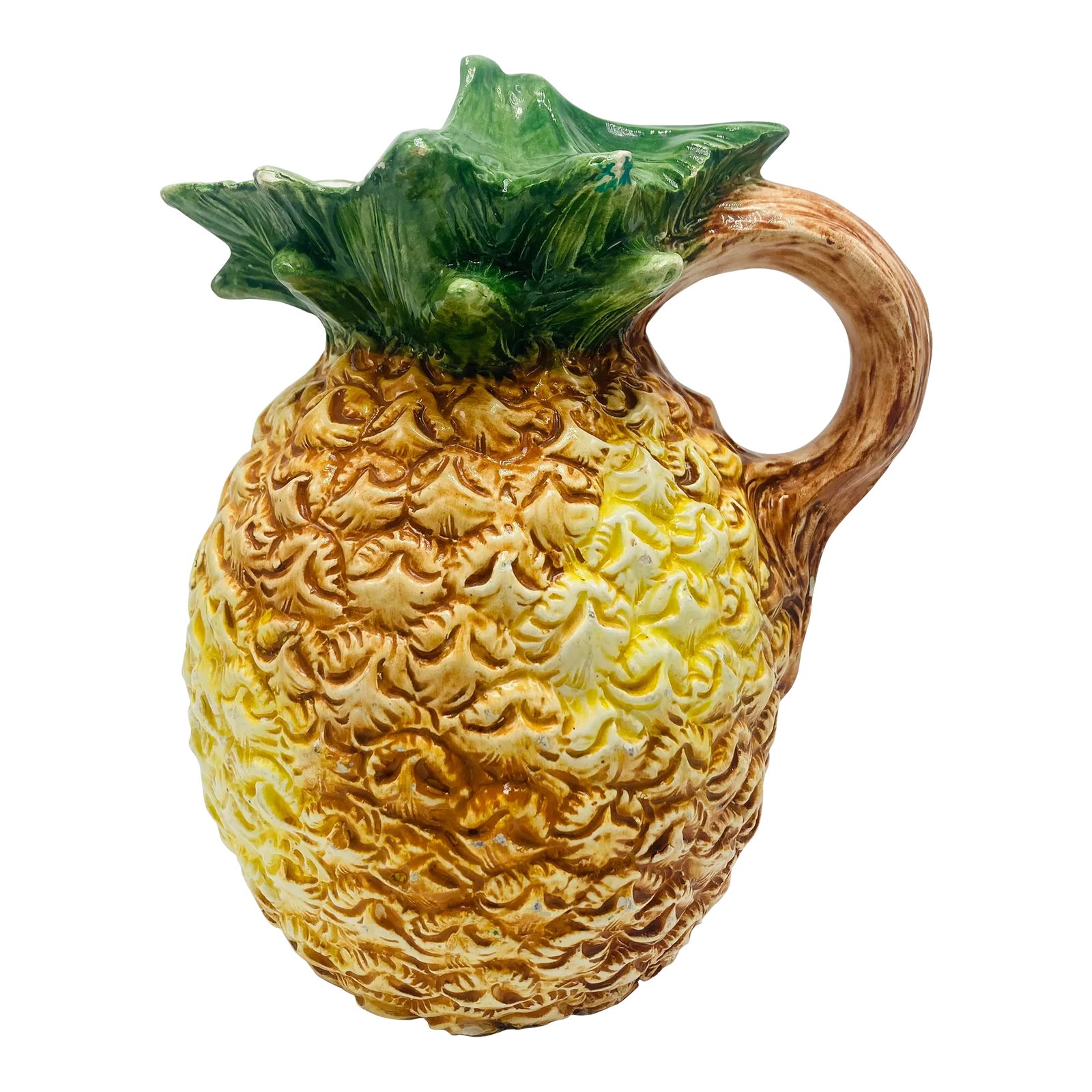 Vintage Neiman Marcus Italian Ceramic Pineapple Pitcher | Chairish